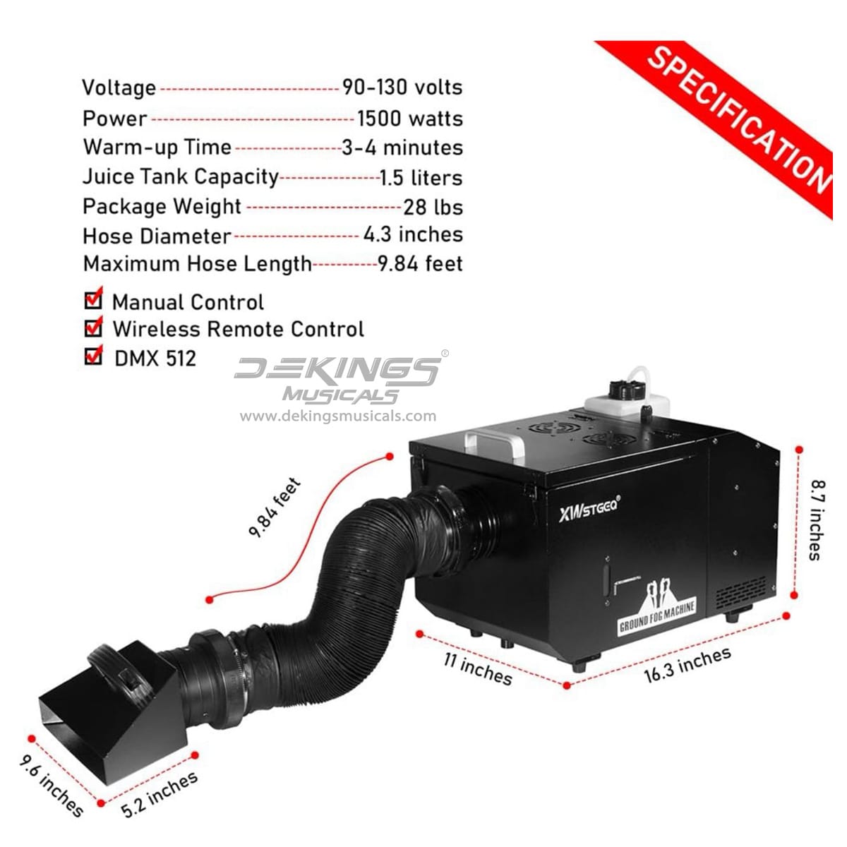 3000W Low-Lying Fog Machine – Dry Ice-Style Ground Fogger - Dekings ...