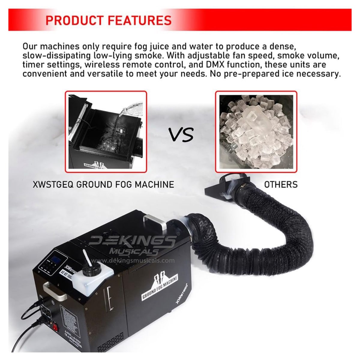 3000W Low-Lying Fog Machine – Dry Ice-Style Ground Fogger - Dekings ...